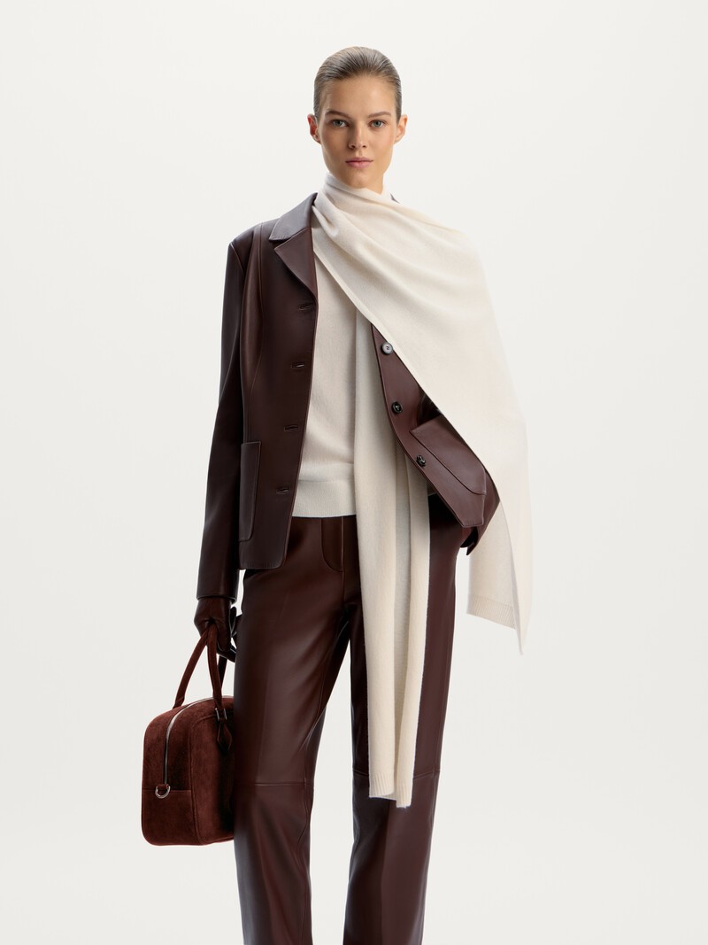 Жакет Sleek из кожи (Коньячный) купить в интернет-магазине 12 STOREEZ ...